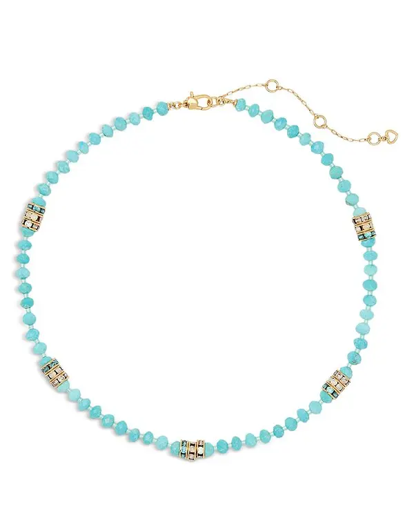 Kate Spade New York Mixed Stone Beaded Collar Necklace - Blue/gold