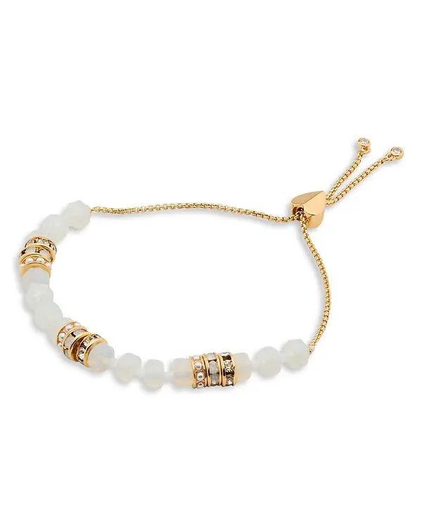 Kate Spade New York Mixed Stone Beaded Slider Bracelet - White/gold
