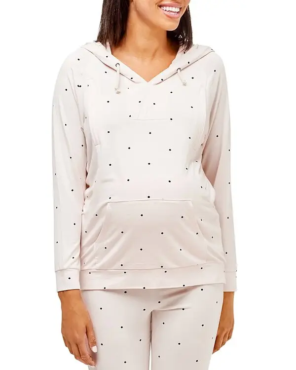 NOM MATERNITY Simone Maternity Hoodie - Dots