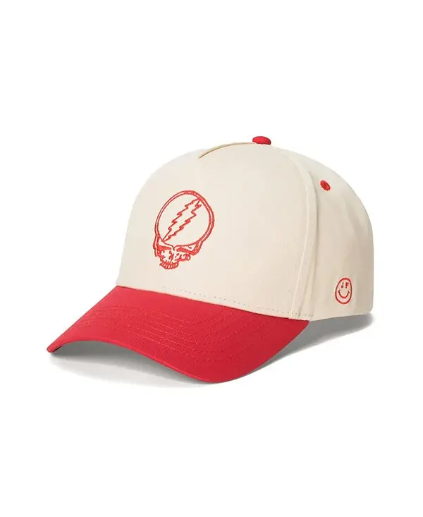 Junk Food Clothing Grateful Dead Skull Hat - Off White / Red