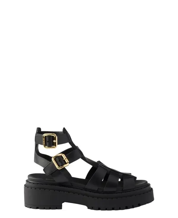 Prada Leather Strappy Sandals - Black