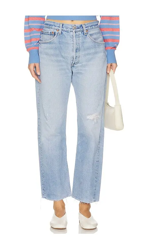 ALIGRACE Vintage Relaxed Undone Jeans - Blue