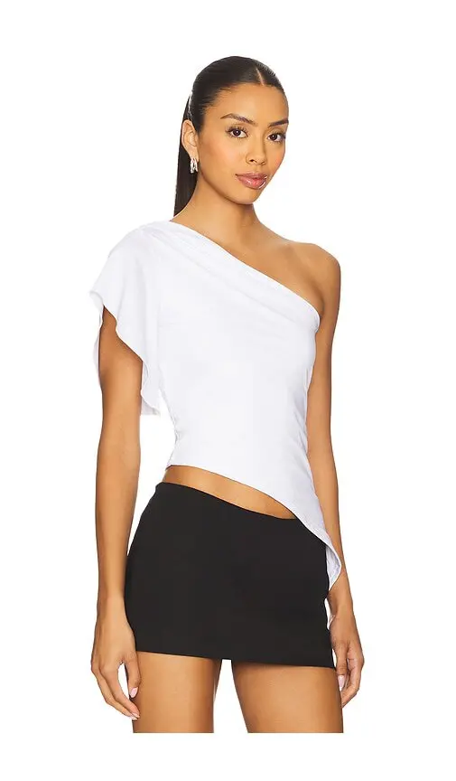 Superdown Marlene Asymmetrical One Shoulder Top - White