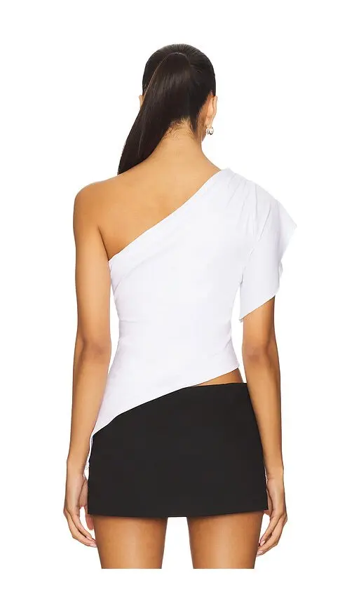 Superdown Marlene Asymmetrical One Shoulder Top - White