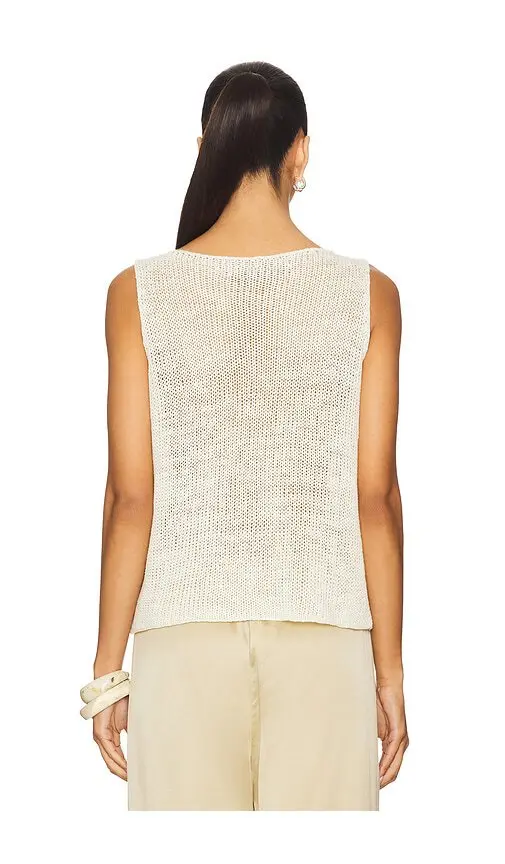 Enza Costa Open Knit Linen Tank Top