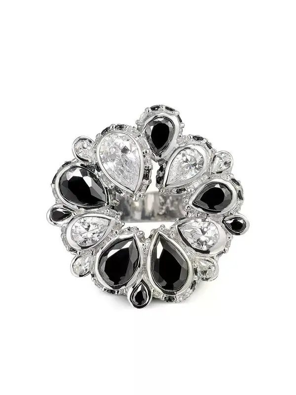 ANABELA CHAN 18kt White Gold Panettone Diamond Ring - Black