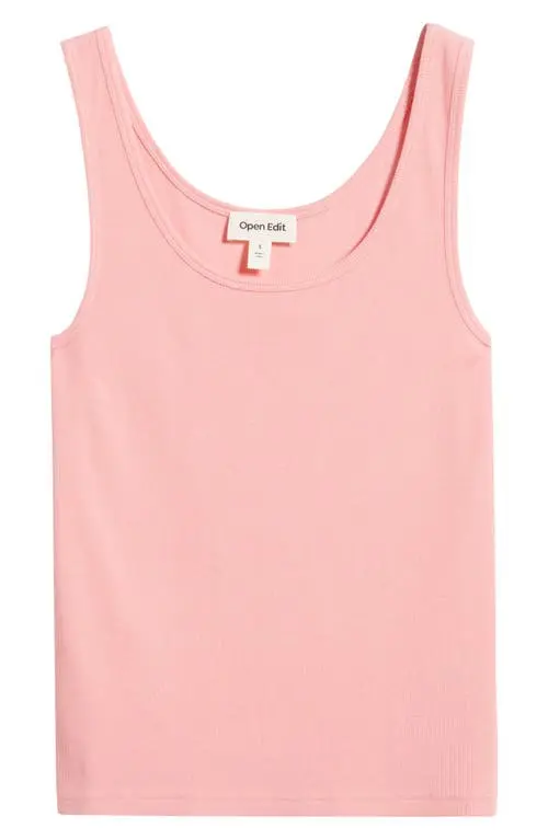 OPEN EDIT Rib Tank - Pink Flamingo