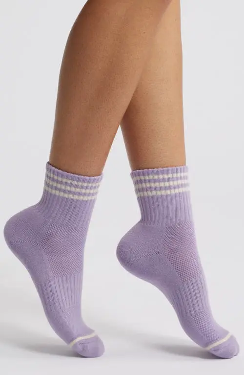 LE BON SHOPPE Girlfriend Stripe Quarter Socks - Iris