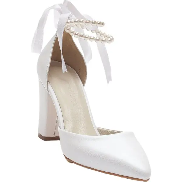 FOREVER & ALWAYS SHOES Gilda Bridal Pumps With Pearls - Ivory Leather