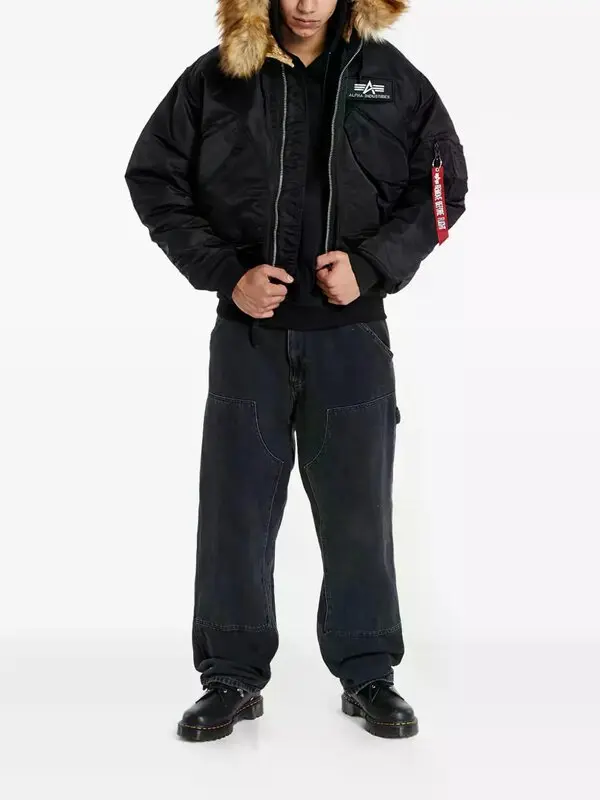 Alpha Industries Faux Fur-trim Bomber Jacket