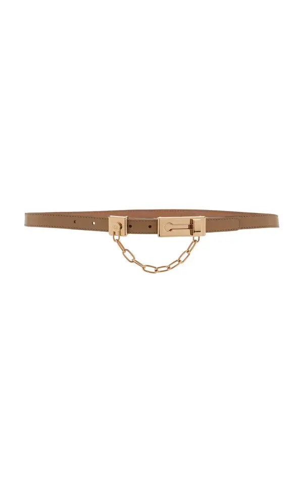 Gabriela Hearst Leather Lock Belt - Nude