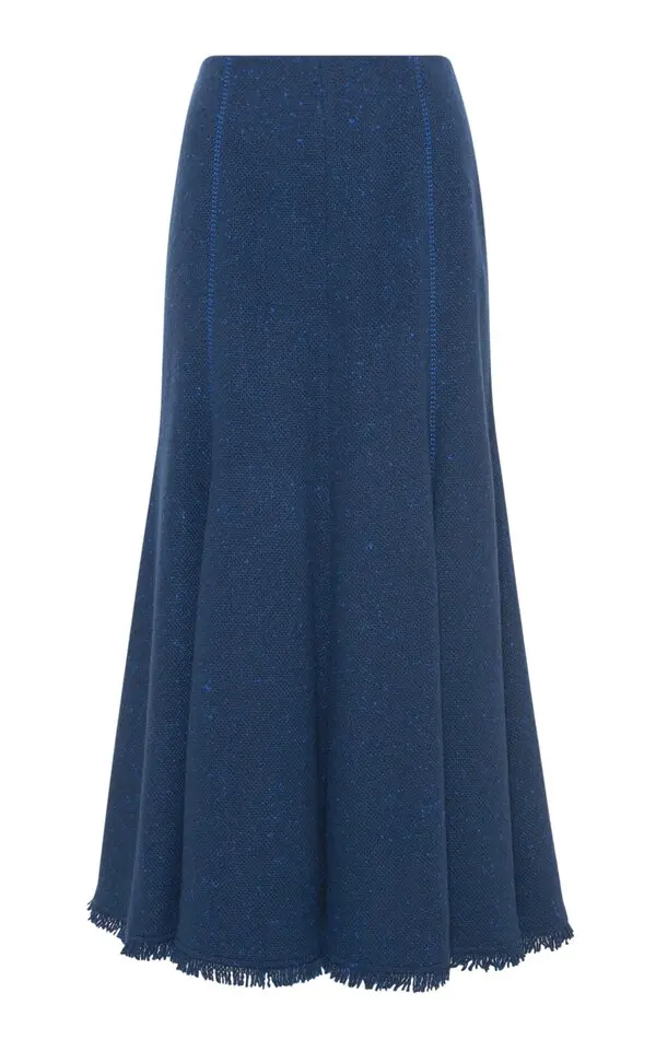 Gabriela Hearst Amy Cashmere Midi Skirt - Navy