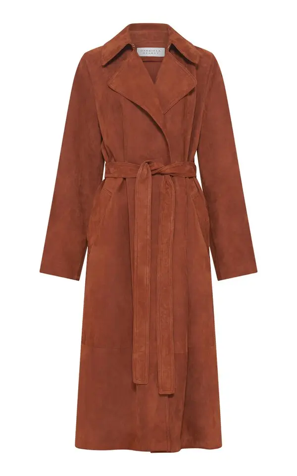 Gabriela Hearst Lyra Oversized Suede Overcoat - Brown