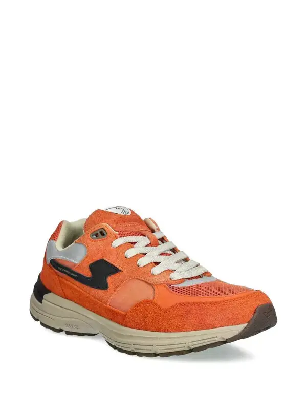 S.W.C STEPNEY WORKERS CLUB Suede-panelled Running Sneakers - Orange