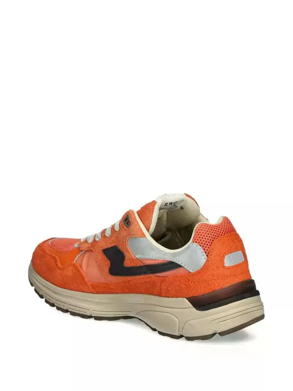 S.W.C STEPNEY WORKERS CLUB Suede-panelled Running Sneakers - Orange