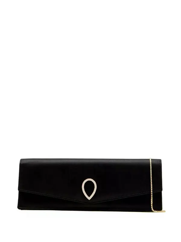 Jennifer Chamandi Embroidered Satin Clutch