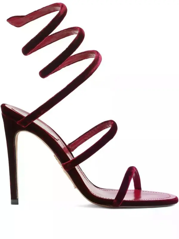 Rene Caovilla Leather Stiletto Heel Sandals