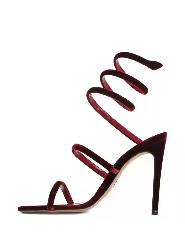 Rene Caovilla Leather Stiletto Heel Sandals