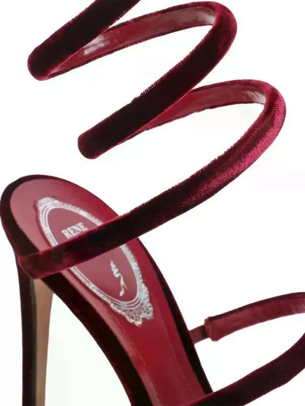 Rene Caovilla Leather Stiletto Heel Sandals