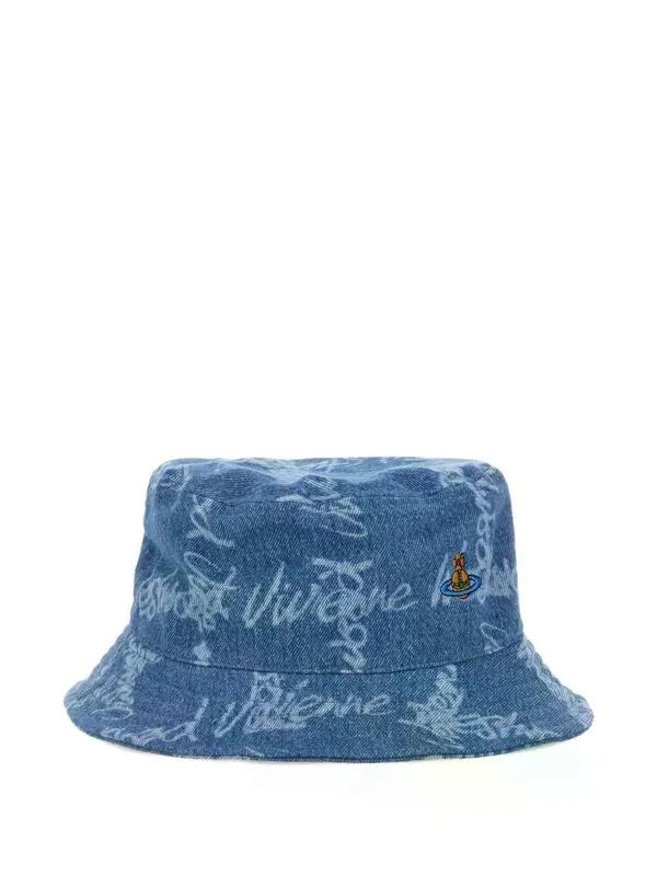 VIVIENNE WESTWOOD Orb-embroidered Bucket Hat - Blue