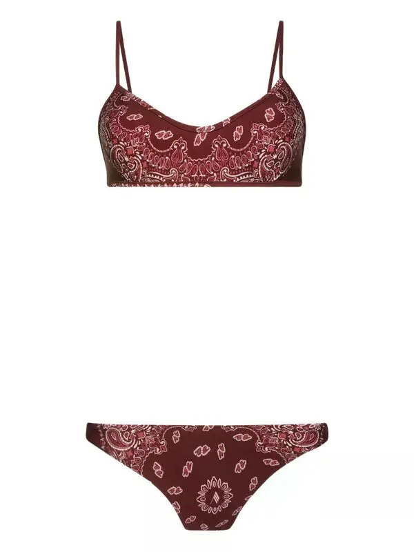 Attico Paisley-print Bikini Set - Red