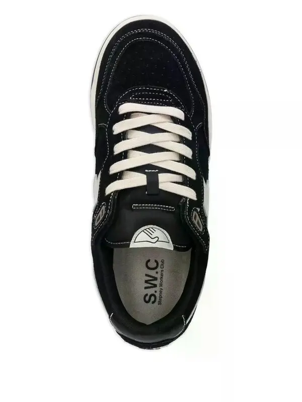 S.W.C STEPNEY WORKERS CLUB Suede Lace-up Sneakers - Black