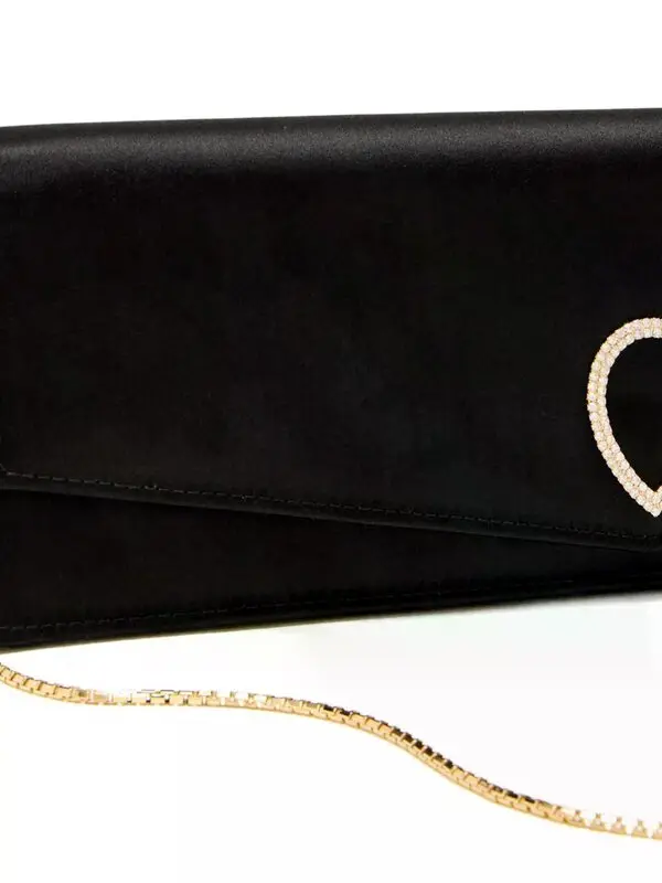 Jennifer Chamandi Satin Clutch With Chain Strap