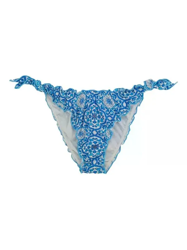 MC2 SAINT BARTH Mosaic-print Bikini Bottoms - Blue
