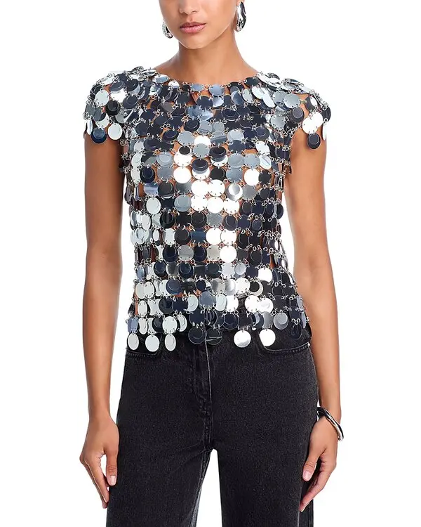 Rabanne Paillette Top - Silver