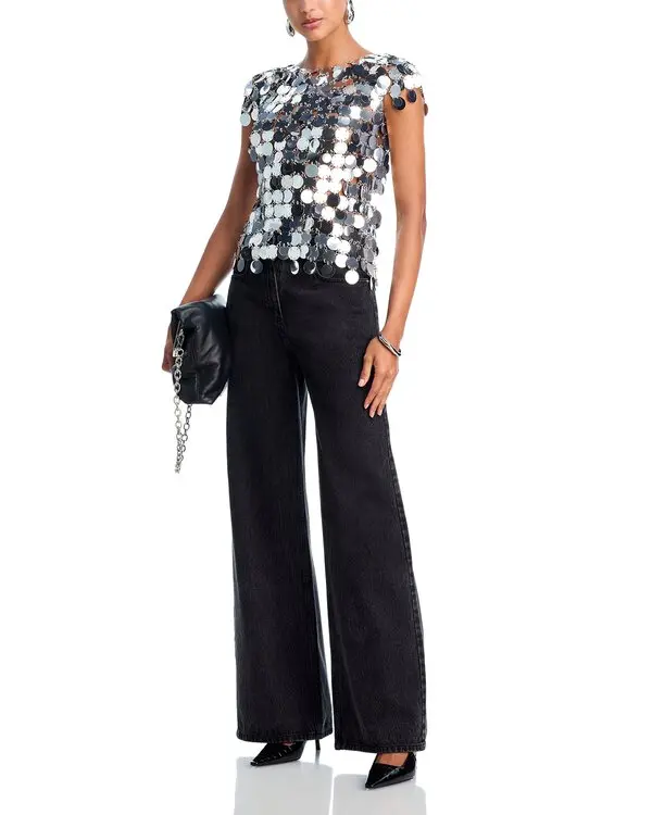 Rabanne Paillette Top - Silver