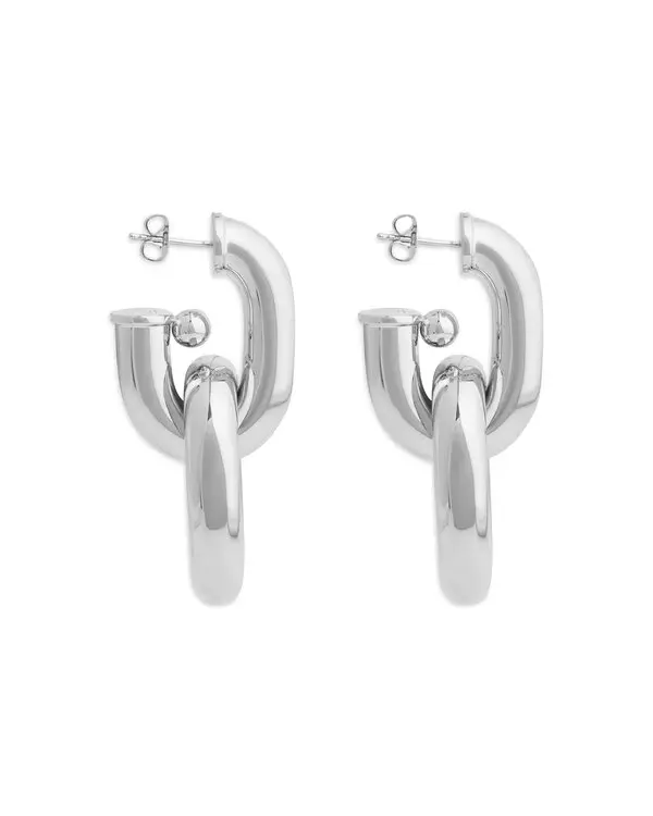 Rabanne Link Double Hoop Earrings - Silver