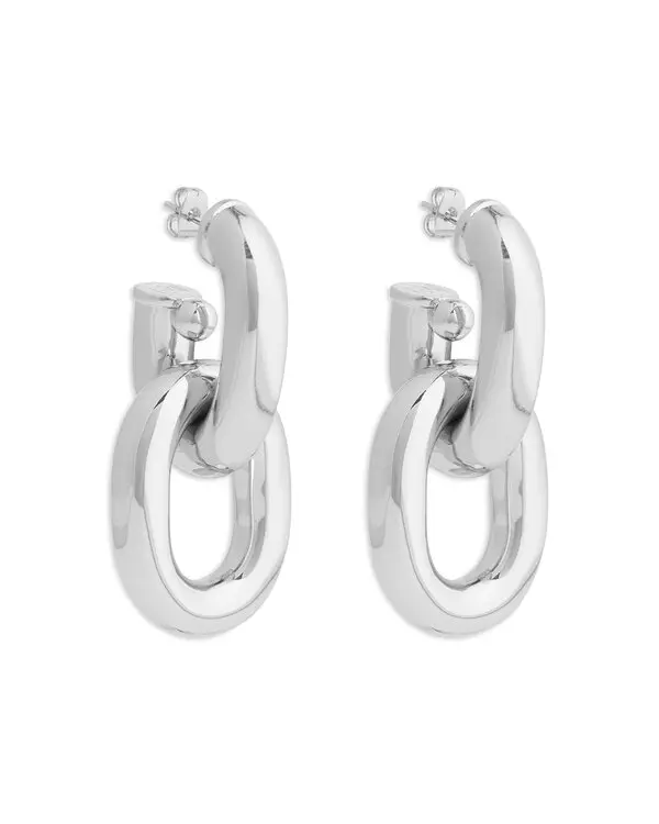 Rabanne Link Double Hoop Earrings - Silver