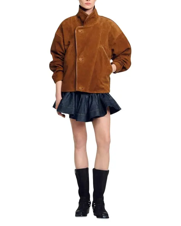 Sandro Oversized Suede Jacket