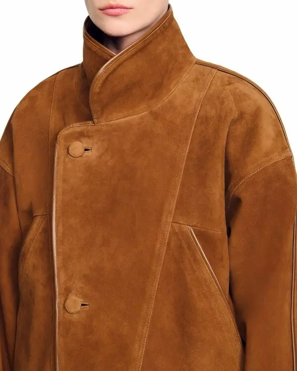 Sandro Oversized Suede Jacket
