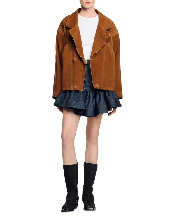 Sandro Oversized Suede Jacket