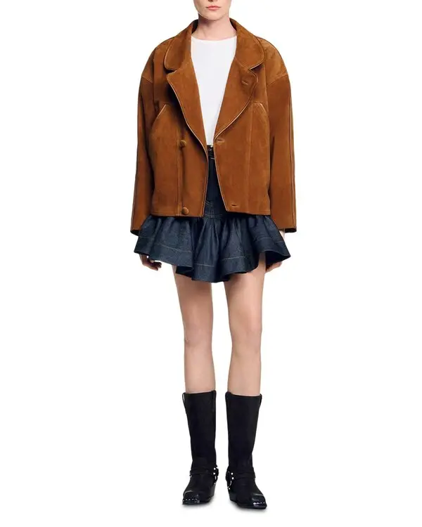 Sandro Oversized Suede Jacket