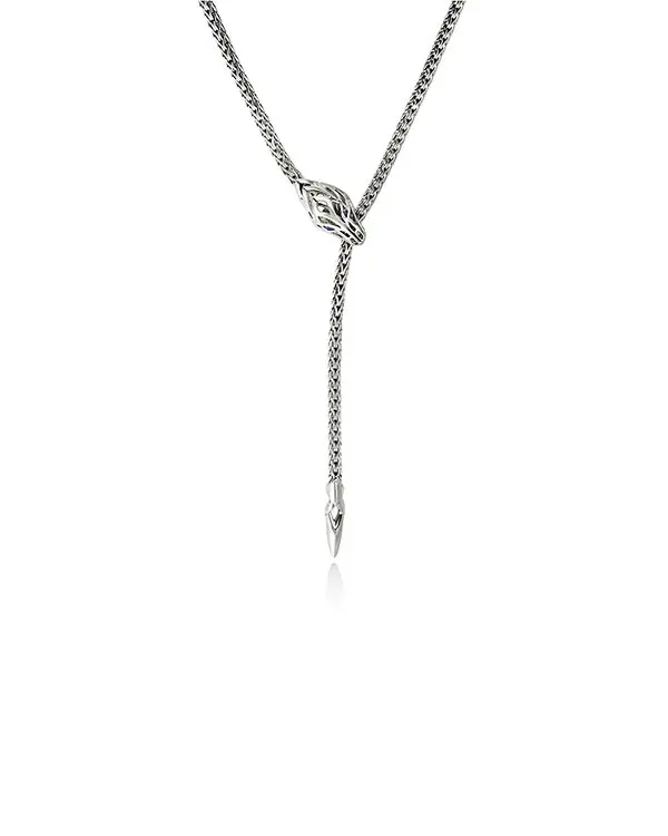 John Hardy Sterling Naga Lariat Necklace - Silver