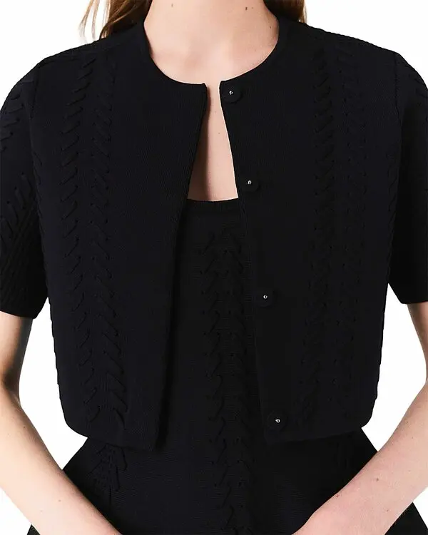 Maje Cropped Cardigan - Navy