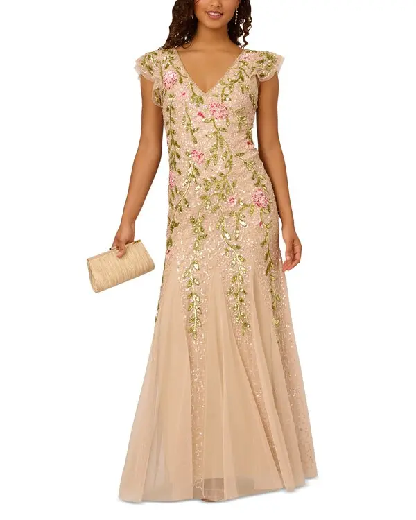 princess polly baby blue dress True Love Lulus Beaded Wedding Dress True Love White Beaded Rhinestone Maxi  Dress Gold Standard Weddings main image 1