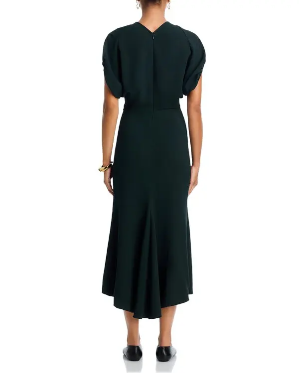 Victoria Beckham Blouson Midi Dress - Dark Pine