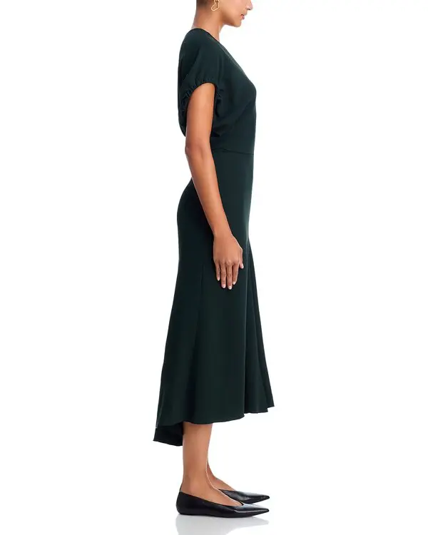 Victoria Beckham Blouson Midi Dress - Dark Pine