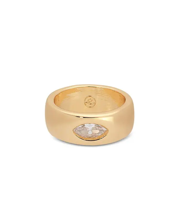 Ettika Treasure Marquise Cut Cubic Zirconia Band Ring - Gold