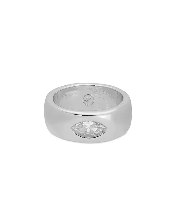 Ettika Treasure Marquise Cut Cubic Zirconia Band Ring - Silver