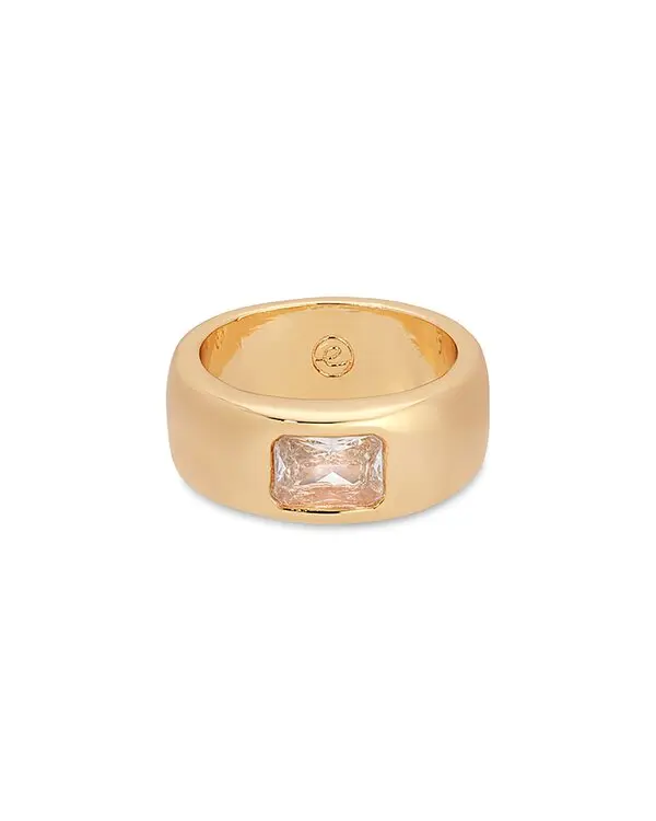 Ettika Treasure Emerald Cut Cubic Zirconia Band Ring - Gold