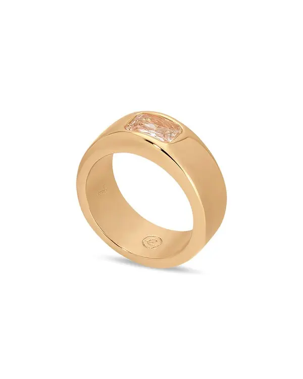 Ettika Treasure Emerald Cut Cubic Zirconia Band Ring - Gold