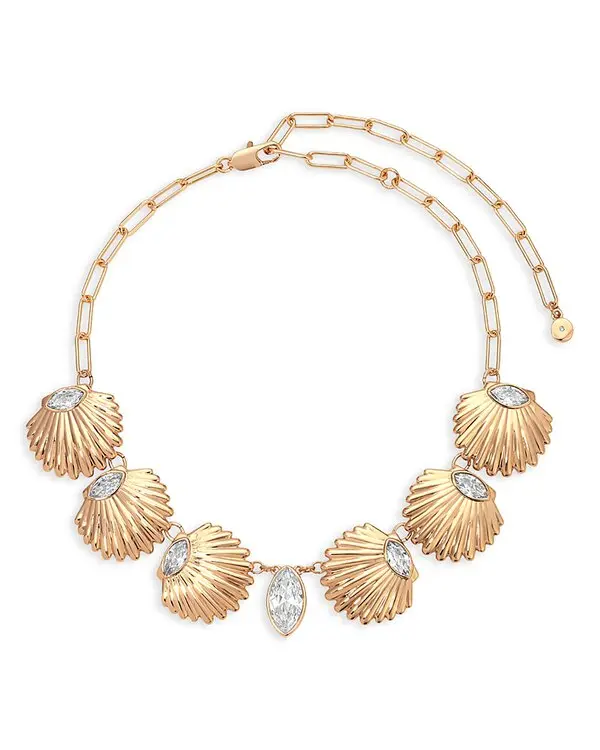 Ettika Santorini Cubic Zirconia Shell Choker Necklace - Gold