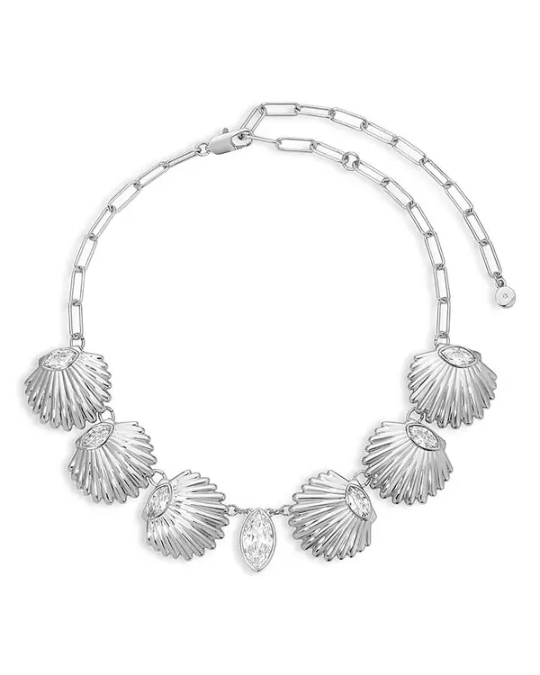 Ettika Santorini Cubic Zirconia Shell Choker Necklace - Silver