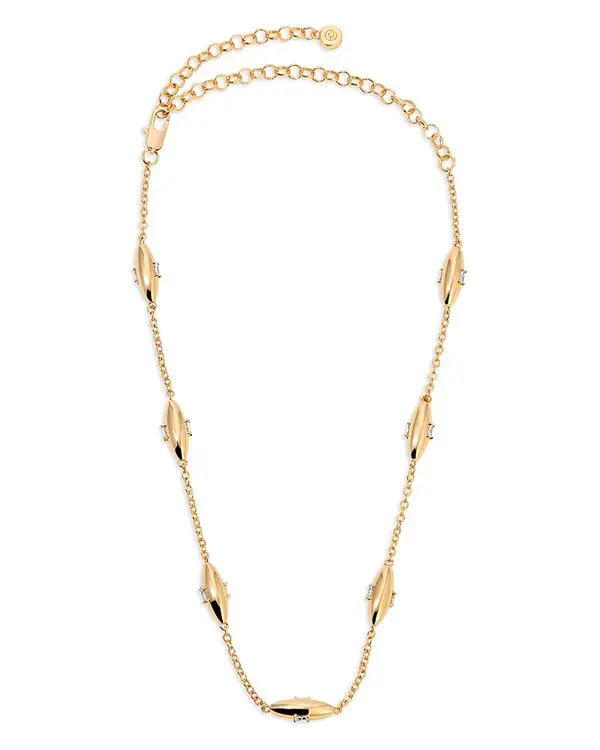 Ettika Baguette Crystal Oval Dome Necklace - Gold