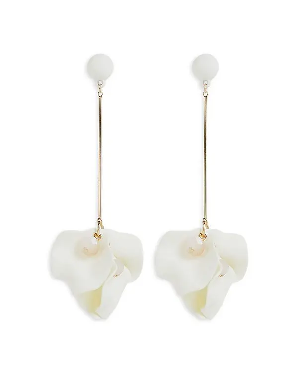 Shashi Petunia Drop Earrings - White