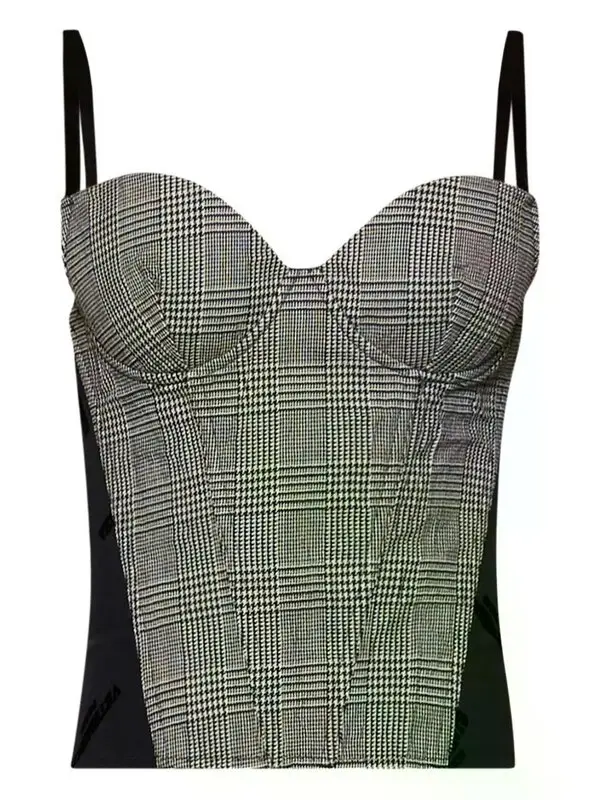 Vetements Checked Corset Top - Grey